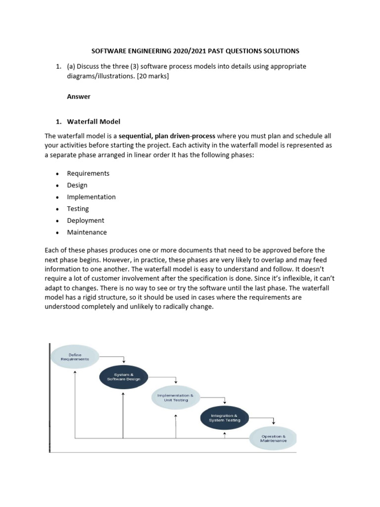 (Solved) Software Engineering 2020-2021 | PDF