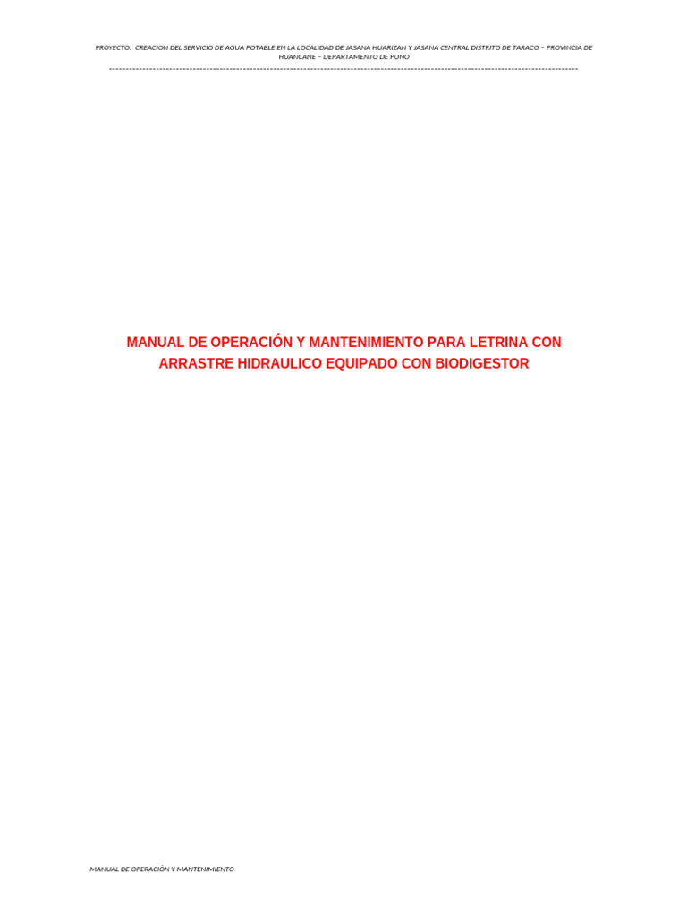 Manual de Oper y Mant UBS | PDF