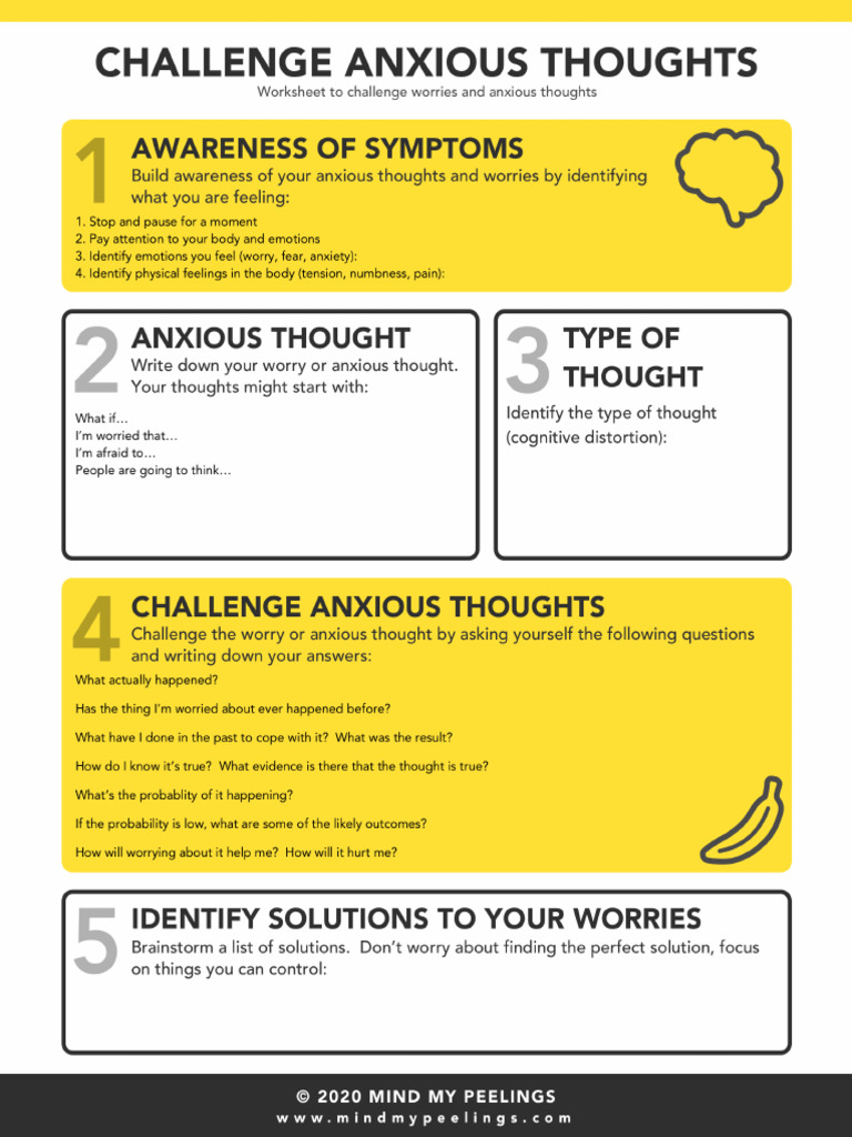 Challenge Anxious Thoughts Worksheet | PDF