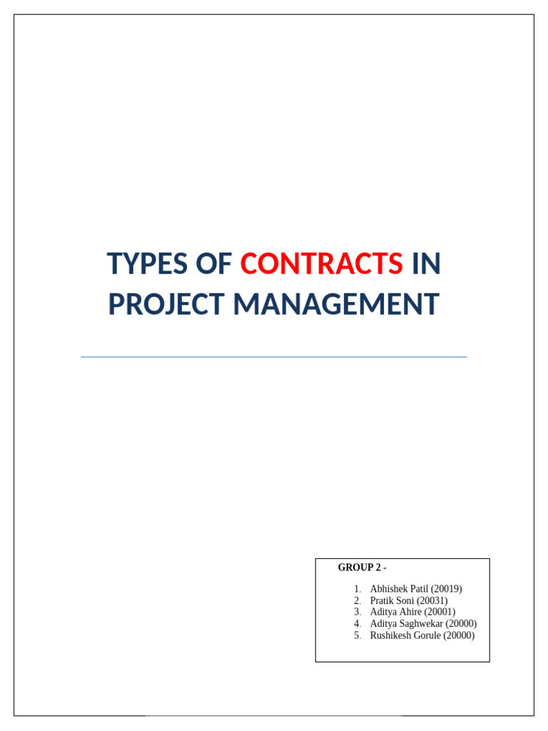 Project Management Contracts Report | PDF | Project Management | Procurement
