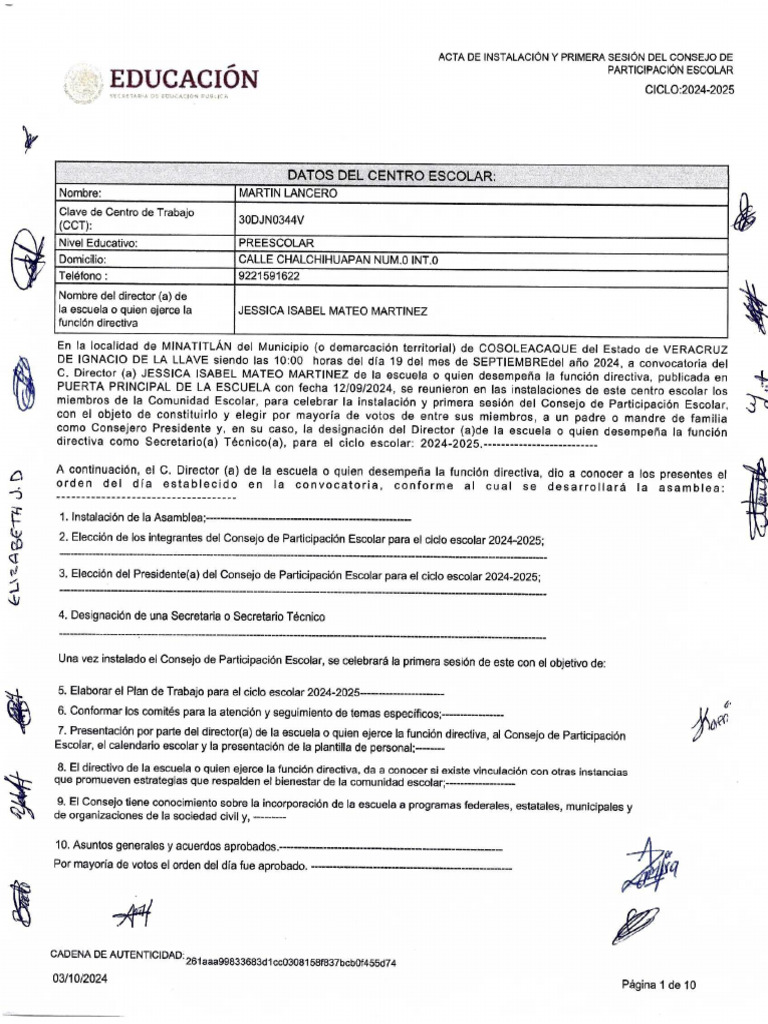 001.-Acta de Cpe | PDF