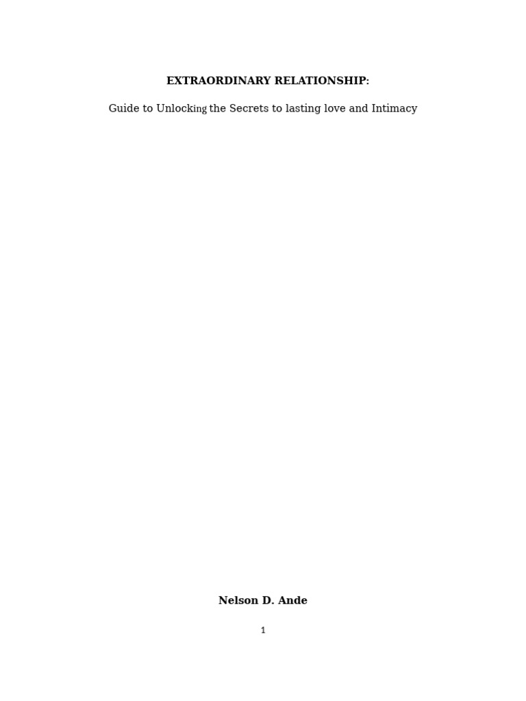 Extraordinary Relationships Unveiled | PDF | Intimate Relationships ...