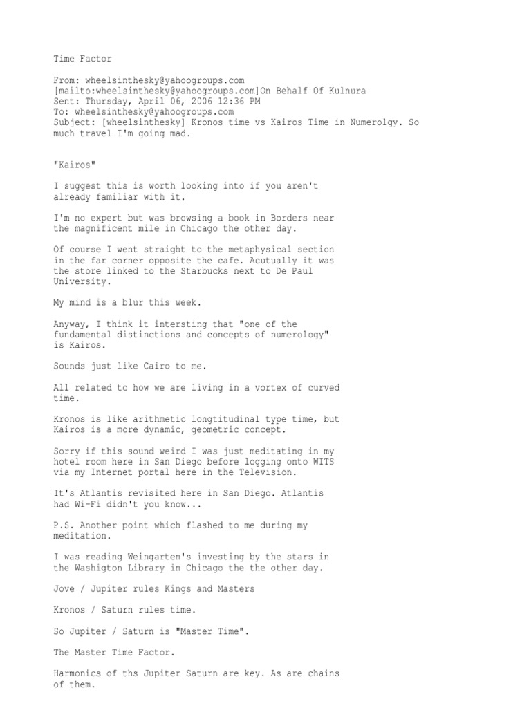 Time Factors | PDF | Religion And Belief