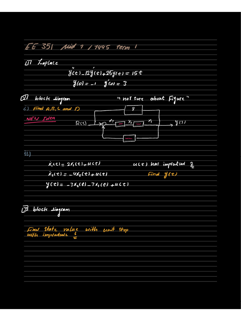 EE351 Mid1 1445 SEM1 PDF | PDF