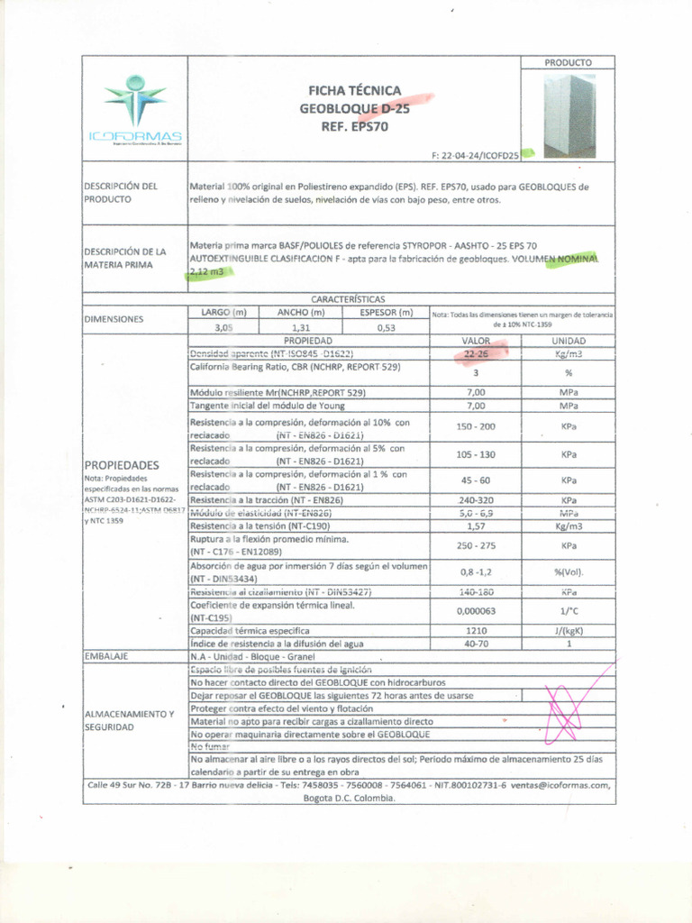 Ficha Tecnica Geobloque D25 | PDF