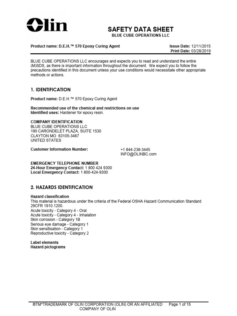 Deh 570 SDS | PDF