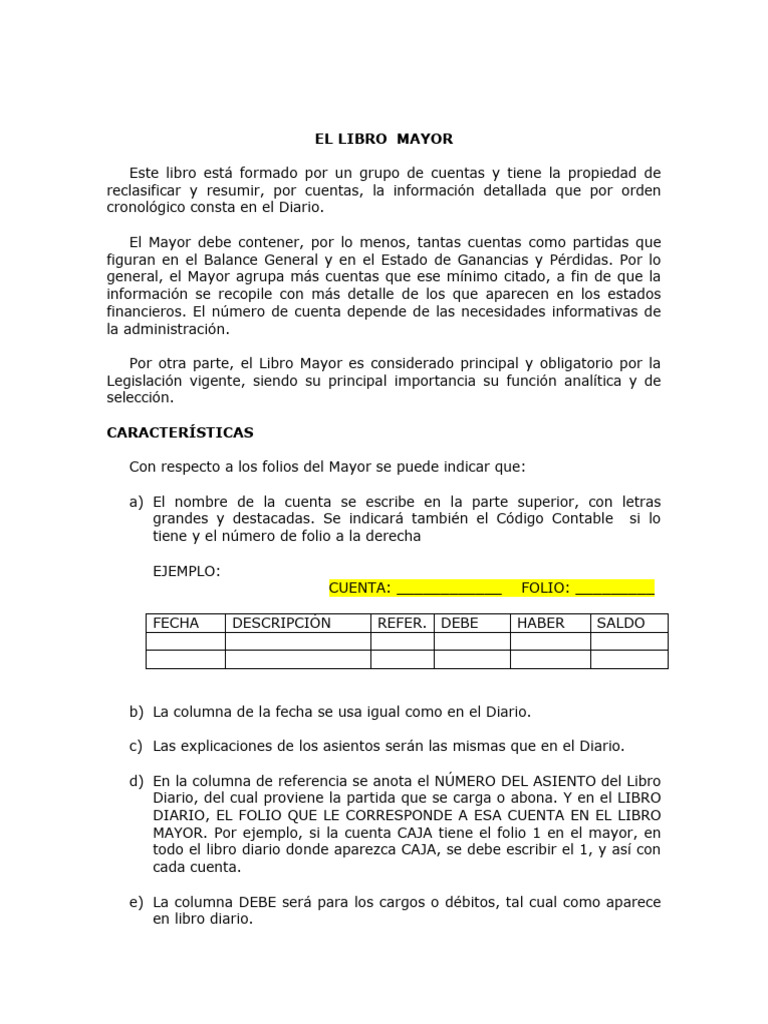 Guia de Libro Mayor | PDF | Contabilidad | Finanzas y dinero