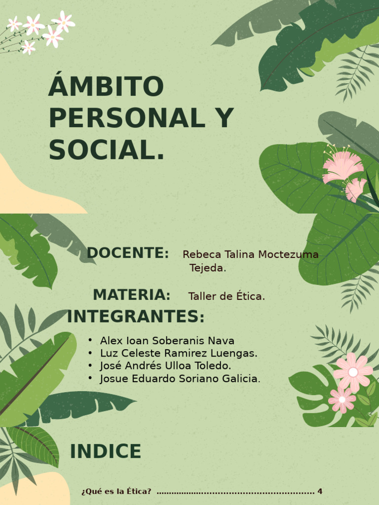 Ámbito Social y Personal. Etica. | PDF