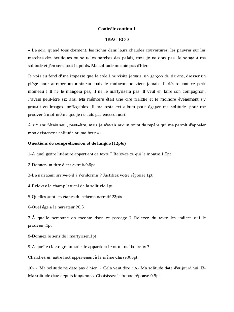 CC1 1bac Eco S1 | PDF