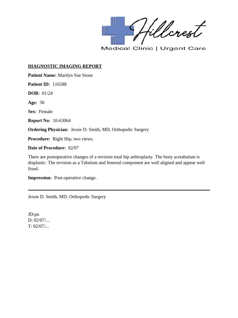 Diagnostic Imaging Report 1 | PDF