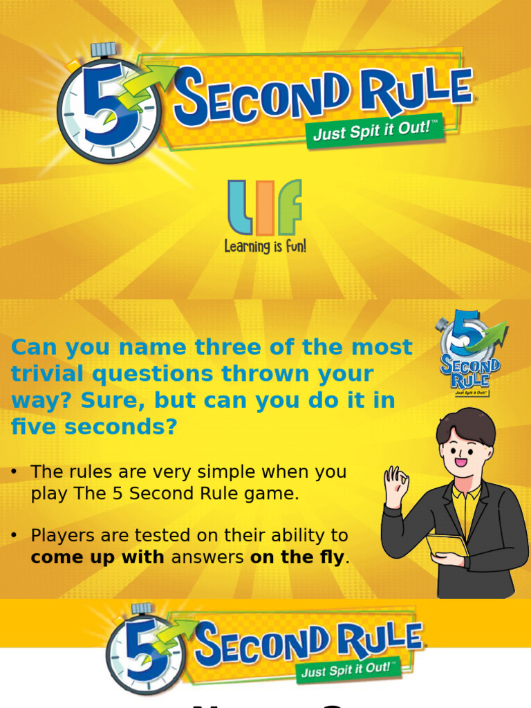 5 Second Rule Vocabulary Game Boardgames Classroom Posters Flashcards ...