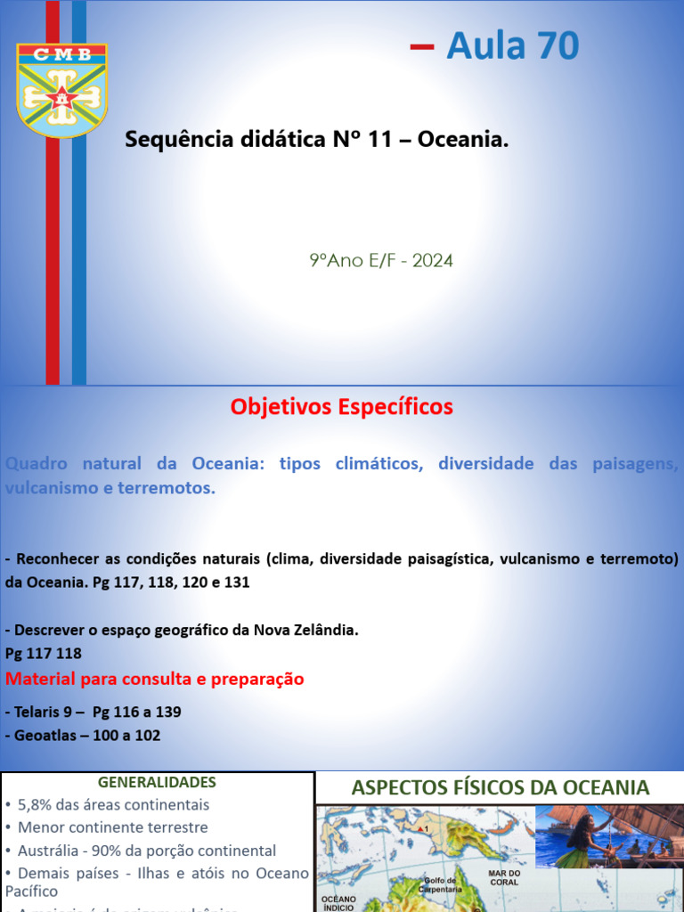 AULA 70 - SD 11 - Oceania - Quadro Natural Da Oceania | PDF