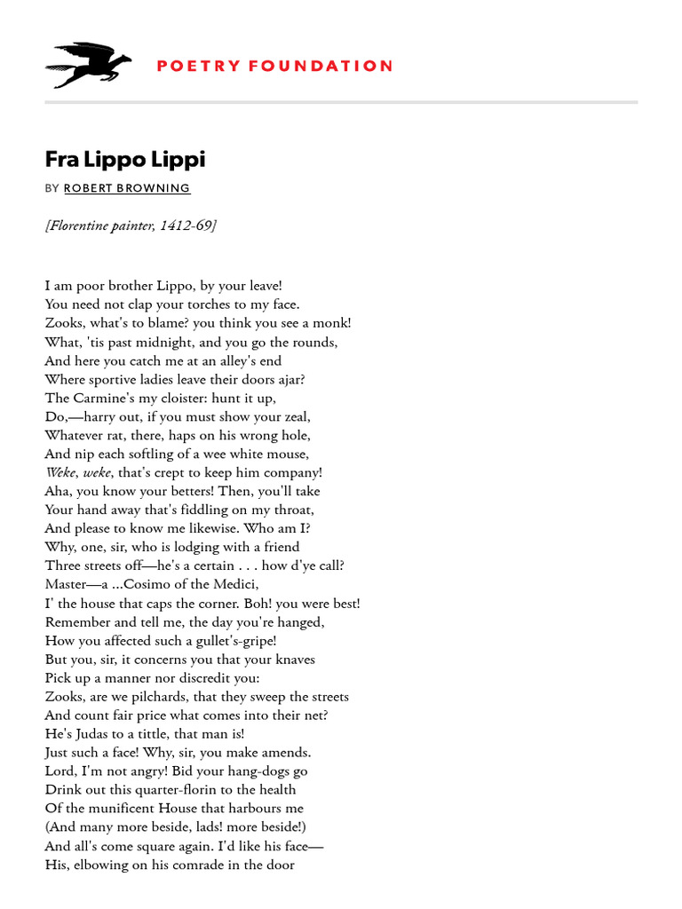 Fra Lippo Lippi by Robert Browning _ Poetry Foundation | PDF