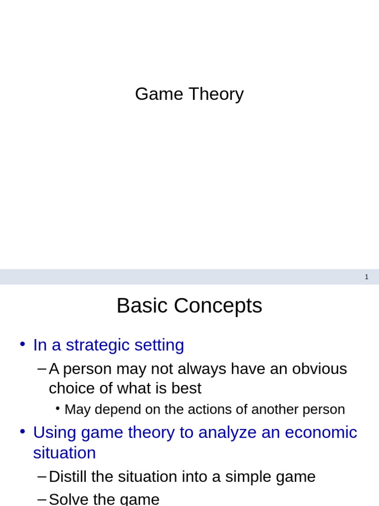 Chapter 8 Game Theory | PDF