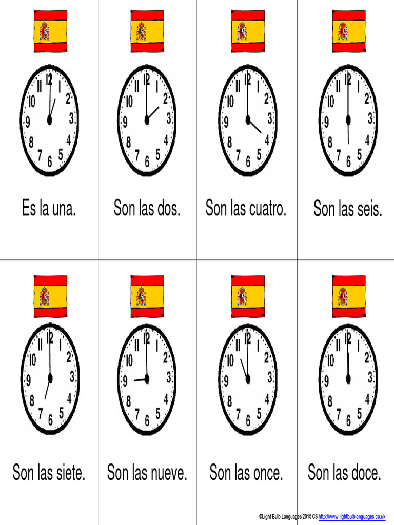 Aprende a Decir la Hora en Español | PDF
