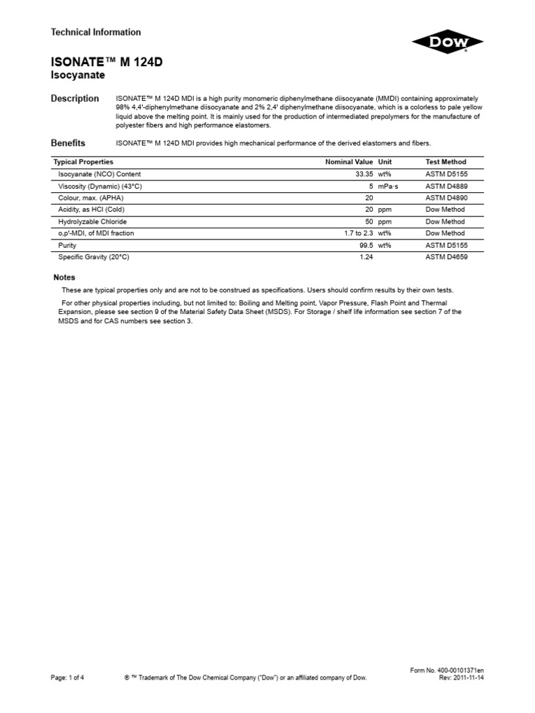 400 00101371en 01 Isonate M 124d Tds - 2 | PDF