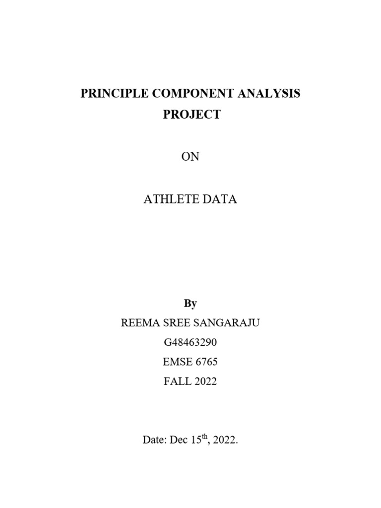 Principal Component Analysis | PDF
