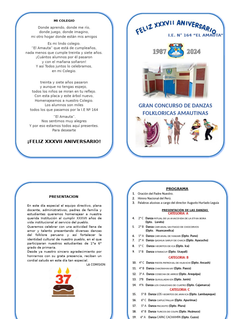 Programa CONCURSO DE DANZAS | PDF