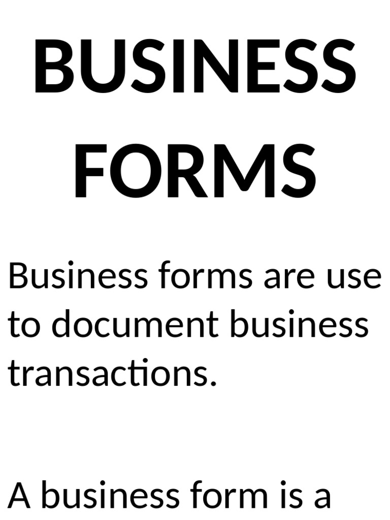 Business Forms | PDF