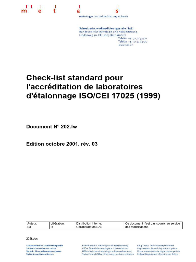 Metas Check List 1999 | PDF