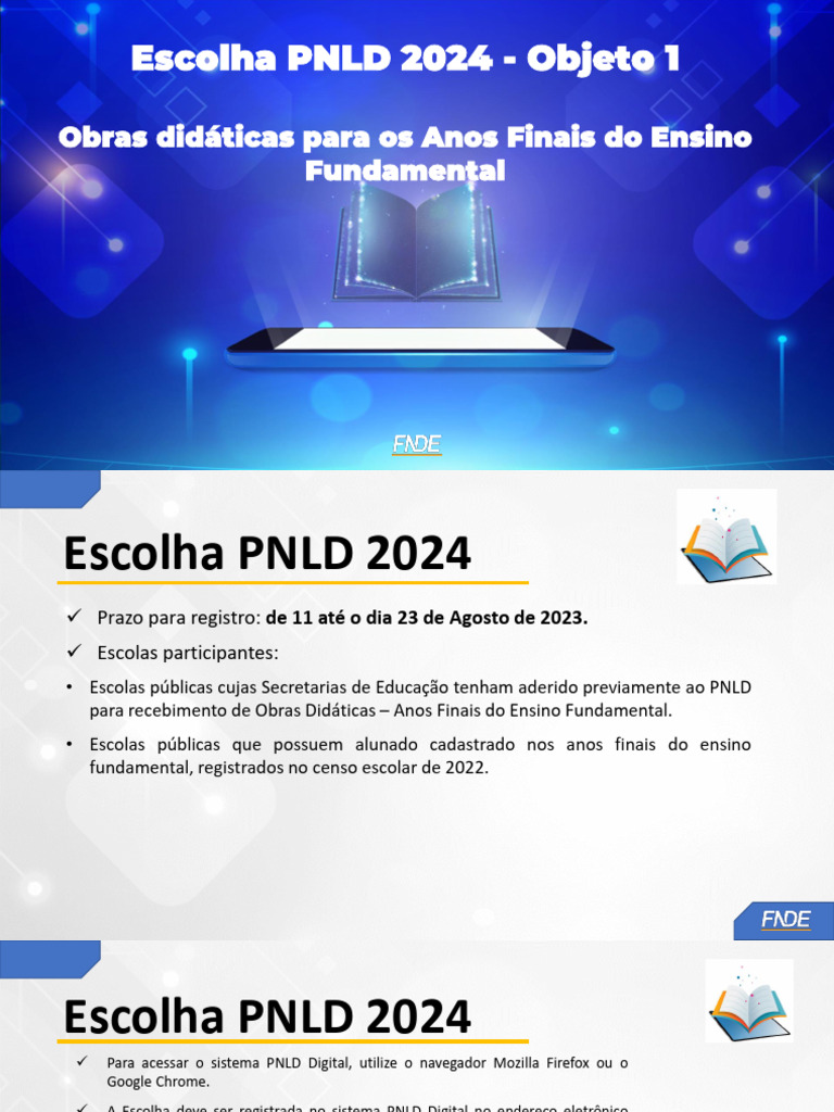 Escolha PNLD 2024 - Objeto 1: Obras Didáticas para Os Anos Finais Do Ensino Fundamental | PDF