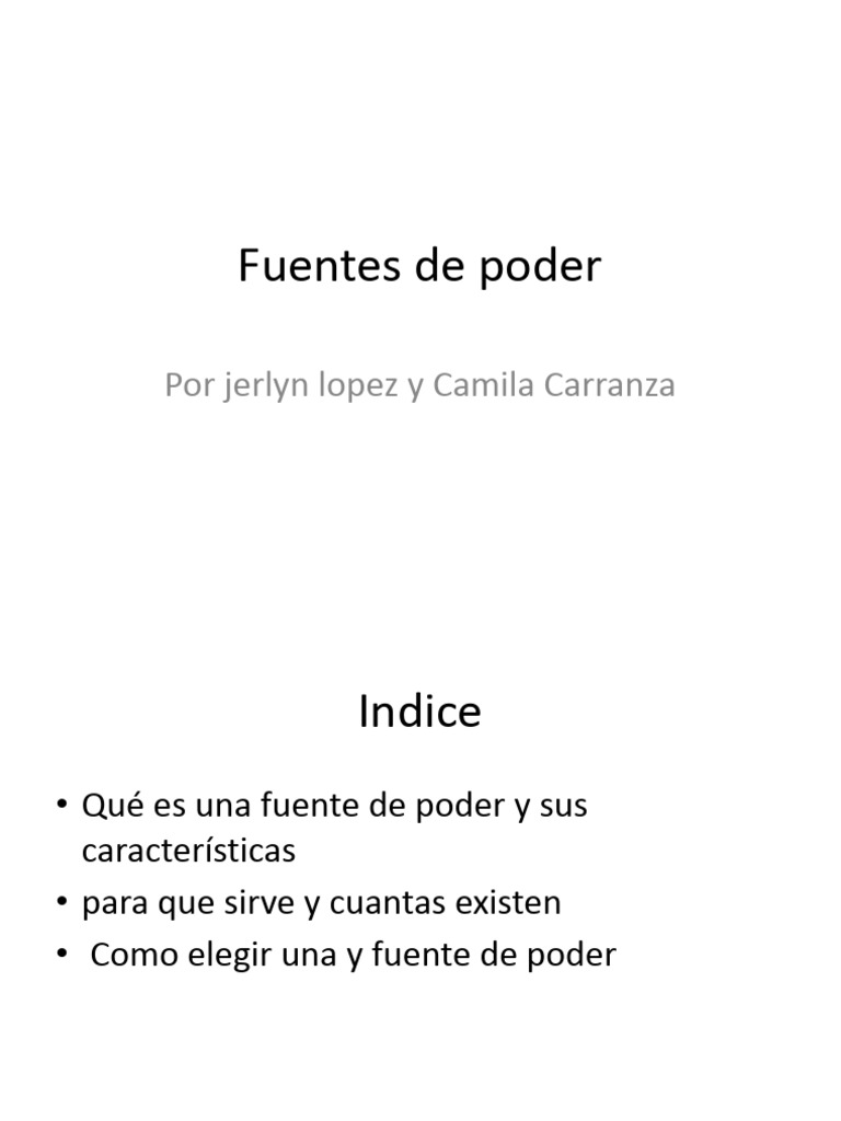 Fuentes de Poder Jerlyn y Camila | PDF