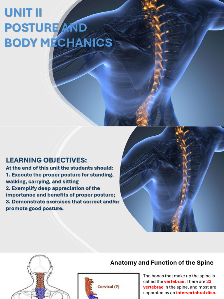 PE-31-UNIT-II-Posture-Body-Mechanics | PDF