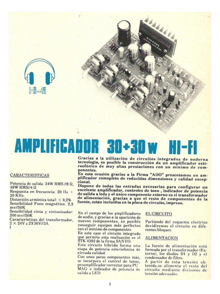 Amplificador 30+30W HIFI | PDF
