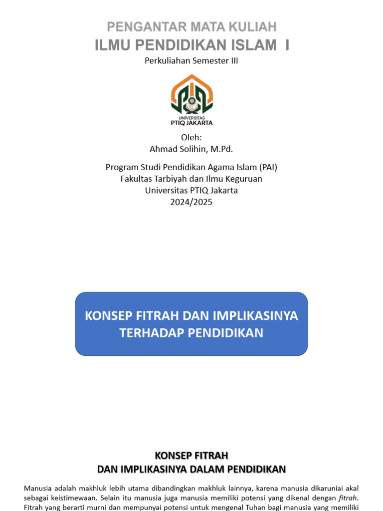2 Konsep Fitrah Dan Implikasinya Terhadap Pendidikan | PDF