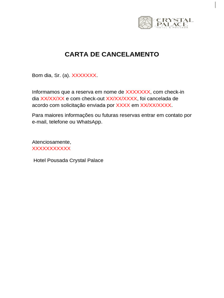 Carta de Cancelamento - Quando Solicitado | PDF