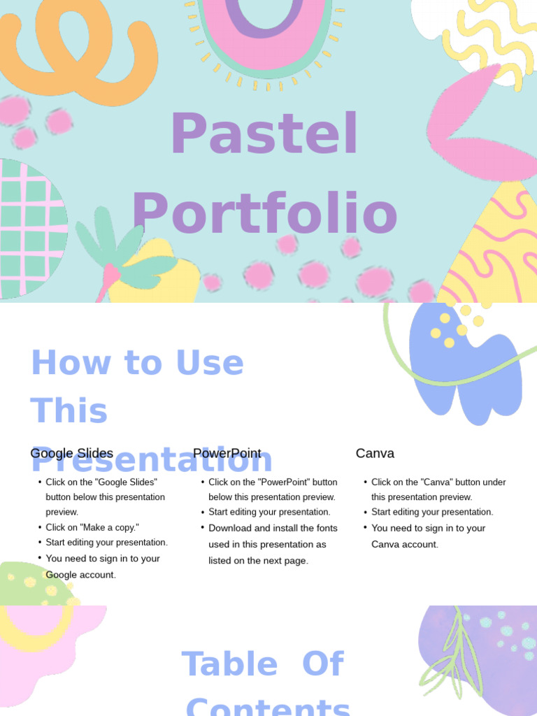Pastel Portfolio Yellow and Purple Illustrative Business Presentation | PDF