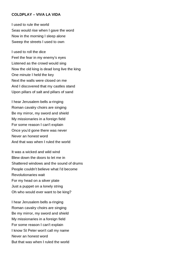 Coldplay - Viva La Vida | PDF