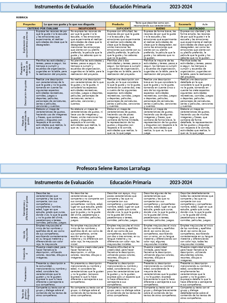 2 - 2° Octubre - Instrumentos de Evaluaci N (2023-2024) | PDF