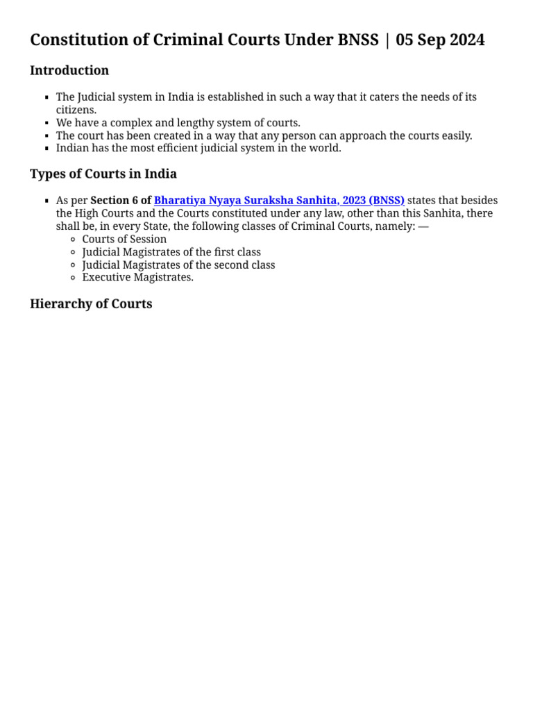 Classes of Judicial Courts and Power | PDF