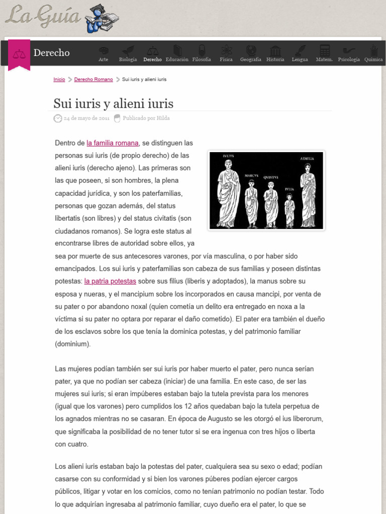 Sui Iuris y Alieni Iuris - La Guía de Derecho | PDF