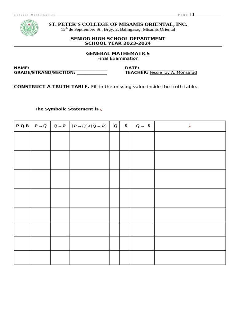 Gen Math Final | PDF