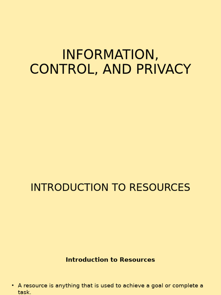 Lesson 6 Information Control and Privacy | PDF