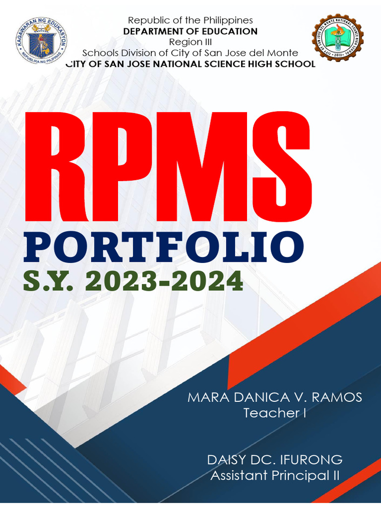 RPMS EPortfolio Template 2023 2024 | PDF