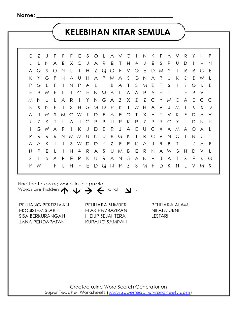 Super Teacher Worksheets KELEBIHAN KITAR SEMULA | PDF