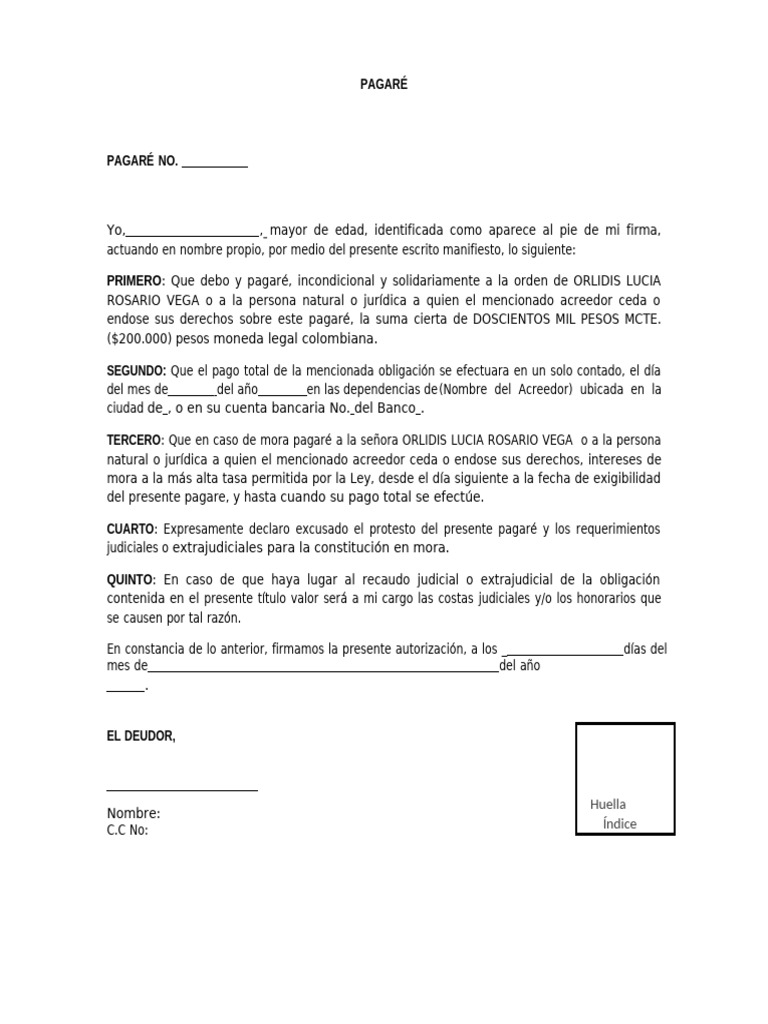 Formato Pagaré | PDF