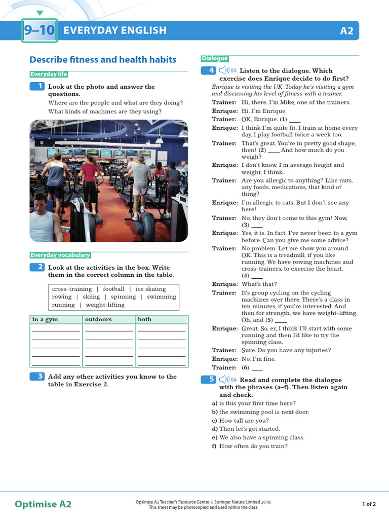 OPT A2 EE Units9-10 Worksheet | PDF