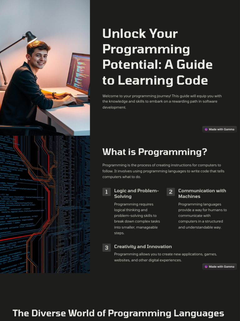 Unlock Your Programming Potential A Guide To Learning Code | PDF