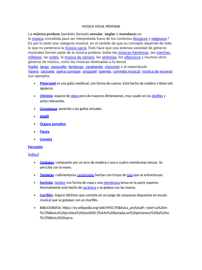 Musica Vocal Profana | PDF