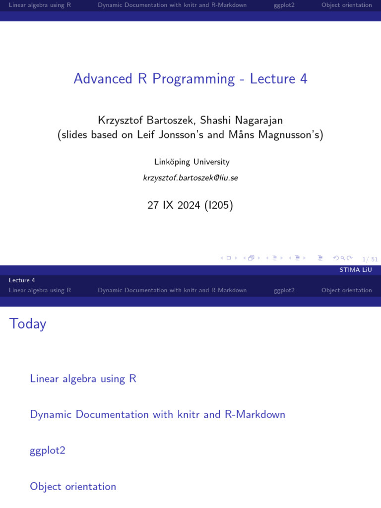 732A94 AdvancedRHT2024 Lecture04 | PDF | Algebra | Teaching Methods & Materials