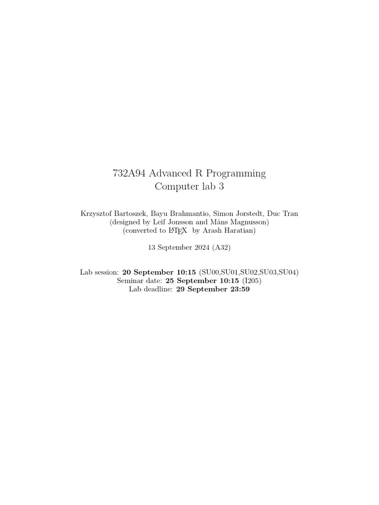 732A94 AdvancedRHT2024 Lab03 | PDF | Algorithms | Theoretical Computer Science