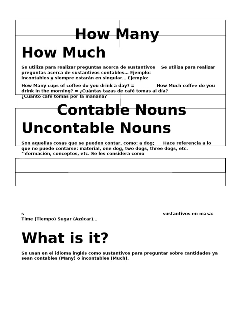 How Many and How Much | PDF