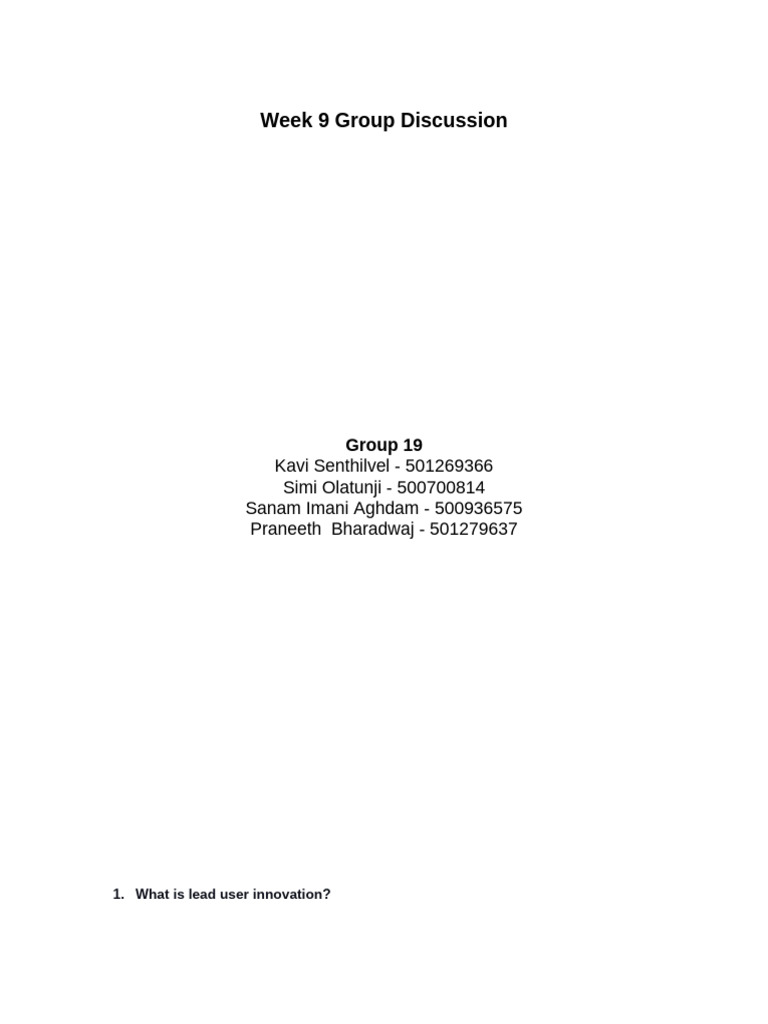 Week 9 Group Discussion | PDF