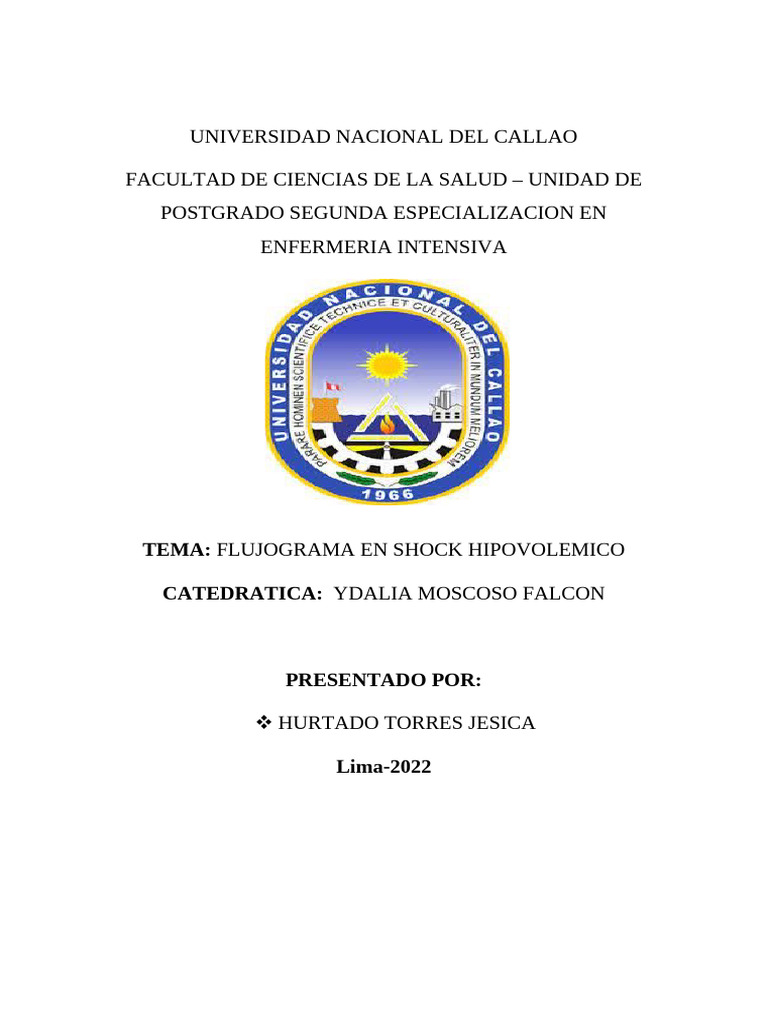 Flujograma en Shok Hipovolemico | PDF
