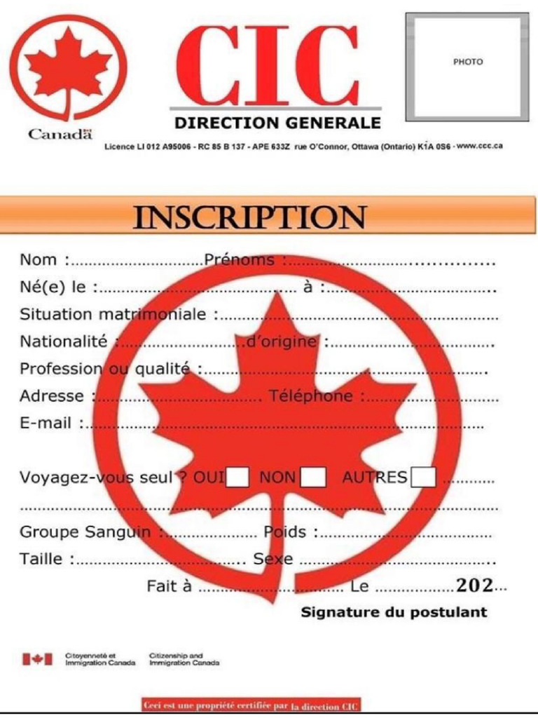 Fiche D'inscription CIC | PDF