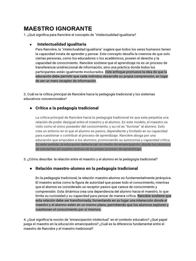 Maestro Ignorante | PDF